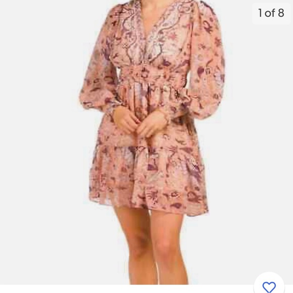 o.p.t | Dresses | Opt Anthropologie Long Sleeve Pink And Gold Floral ...